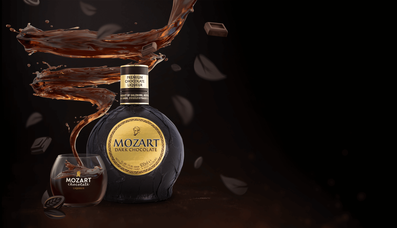 Mozart Dark Chocolate Liqueur Intense Mozart Chocolate Liqueurs