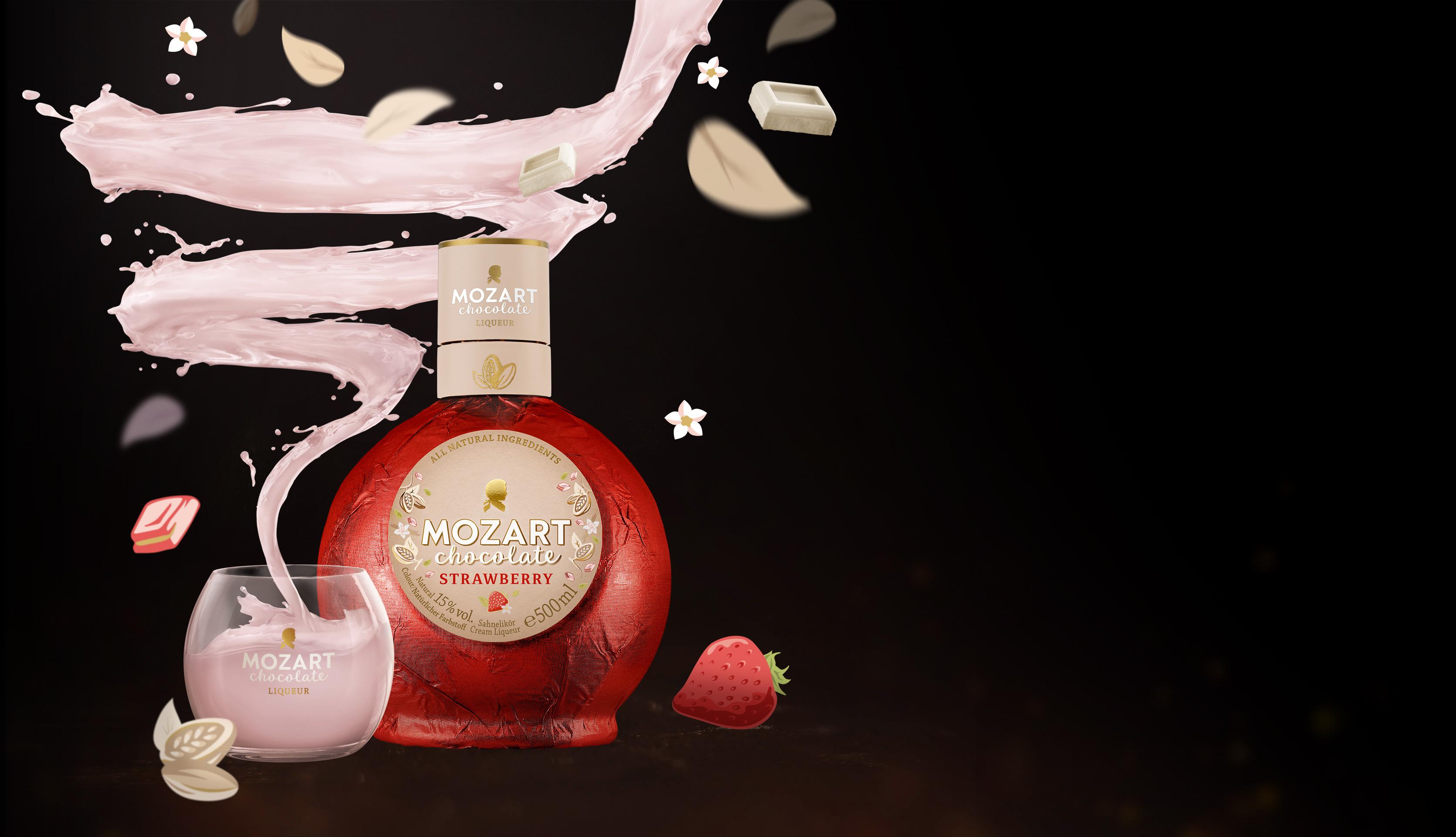 Mozart Strawberry White Chocolate Liqueur | Mozart Chocolate Liqueurs